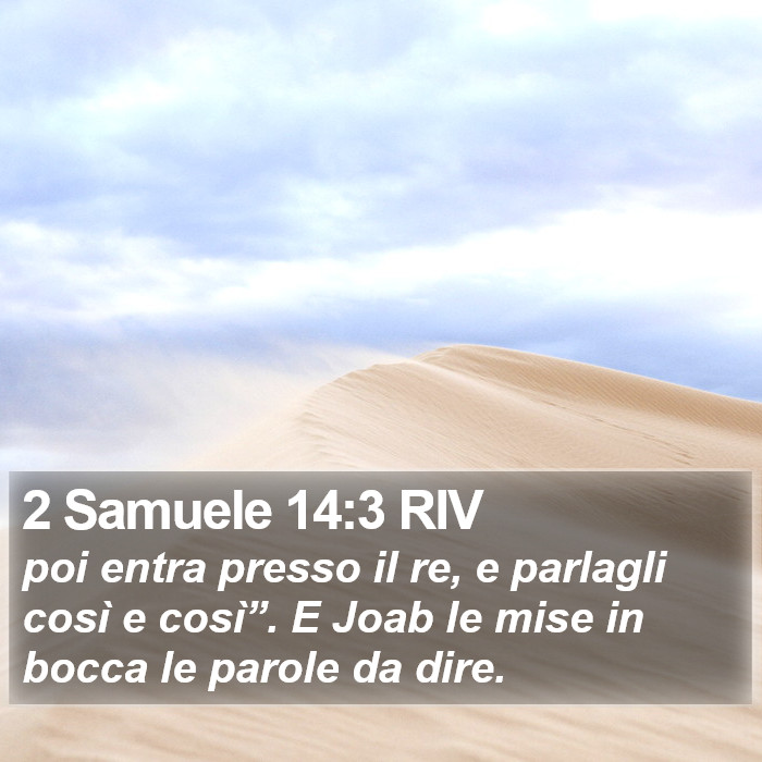 2 Samuele 14:3 RIV - poi entra presso il re, e parlagli così e