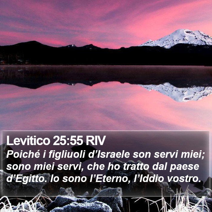 Levitico 25:55 RIV - Poiché i figliuoli d’Israele son servi miei;