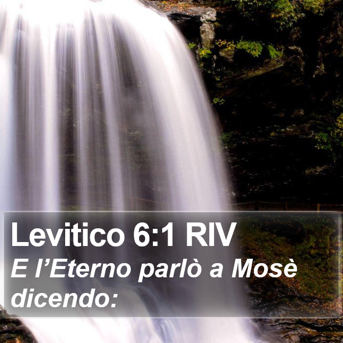 Levitico 6:1 RIV - E l’Eterno parlò a Mosè