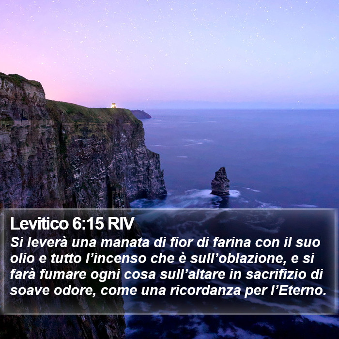 Levitico 6:15 RIV - Si leverà una manata di fior di farina con il