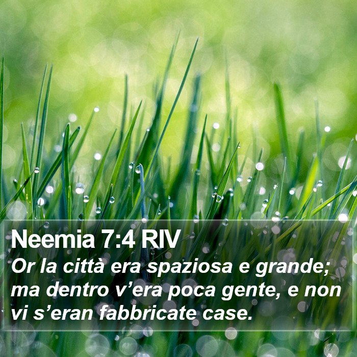 Neemia 7:4 RIV - Or la città era spaziosa e grande; ma dentro