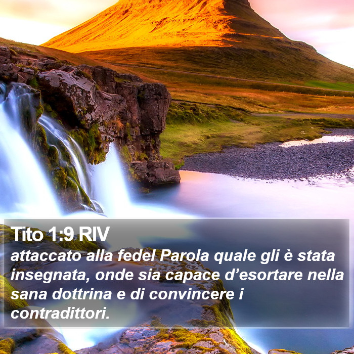 Tito 1:9 RIV - attaccato alla fedel Parola quale gli è stata